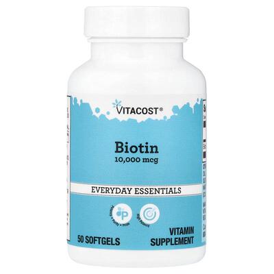 Vitacost,Biotin, 10,000 mcg, 50 Softgels