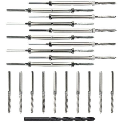 10 Pairs Lag Screw Swage Turnbuckle Tensioner and Lag Screw