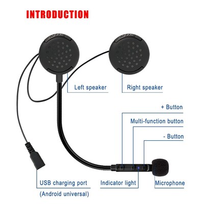 Maxto M1 Motorcycle Bluetooth Intercom Headset Wireless Helm