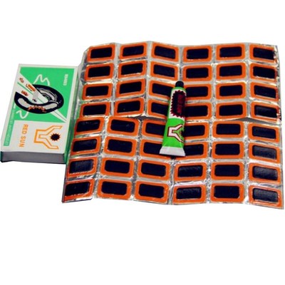 48pcs Bicycle Tyre Rubber Patch Cold Glue Tire Repair Kit  M