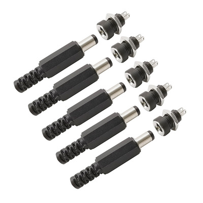 5Pair 5.5 x 2.1mm DC Male Plug + Female Jack Socket Panel Mo