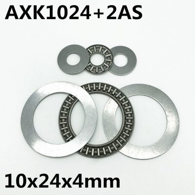 10pcs AXK1024 +2AS Thrust Needle Roller Bearing 10x24x2 mm T