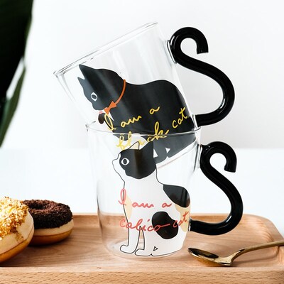 250ML Cute  Glass Juice Coffee Cup Milk Tea Coffee Glass