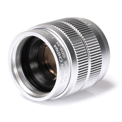 Silver Fujian 35mm f/1.7 APS C  Lens+adapter ring+2 Mac