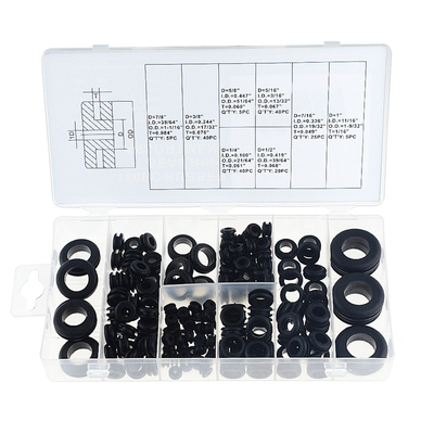 180PCS/BOX 1in -7/8in Rubber Grommets 8 Popular Sizes Retain
