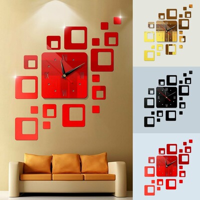 Modern style DIY 3d Large wall clock stickers Kitchen Clocks