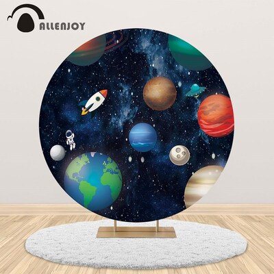 Allenjoy planet universe photography round backdrop cover r