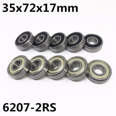 1pcs 6207-2RS ball bearing 35x72x17 mm deep groove ball bear