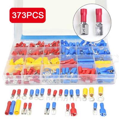 373Pcs Electrical Connector Kit Assorted Insulated Electrica
