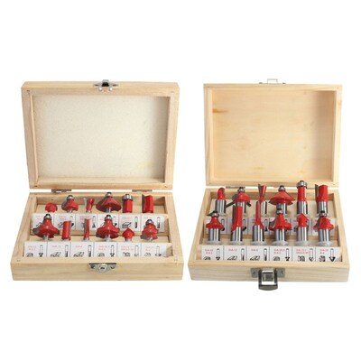 12pcs 1/2 Inch or 1/4 Inch Shank Tungsten Carbide Wood Worki