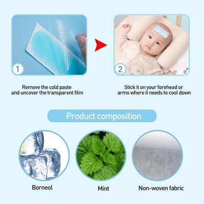 5/10/20Pcs Baby Fever Down Medical Plaster Ice Gel Cooling