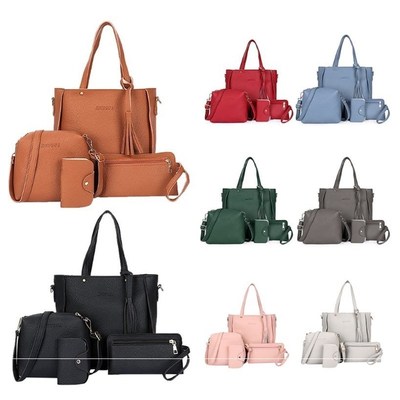 ady Handbag +Card Coin Bags Purse Messenger Satchel 4pcs/set