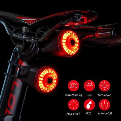 Smart LED Bicycle Light Rear Back Mtb Road Brake Light Signa