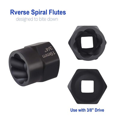 13Pcs Impact Damaged Bolt Nut Screw Remover Stud Extractor S