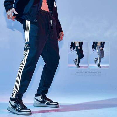 2020 autumn men's fattening overalls Korean reflecti