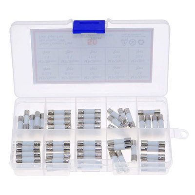 50pcs 10 Kinds Fast Ceramic Fuses Assortment Kit Box 250V 5m