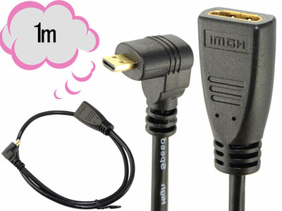 Down angle Micro HDMI Male to HDMI Female Adapter Convertor