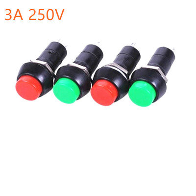 10pcs PBS-11A 2PIN Red  Green 12mm Push Button Latching Swit