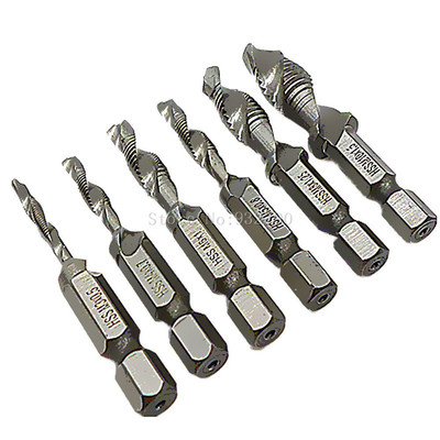 6pcs M3-M10 Hss Drill Tap Countersink Deburr Set Metric Dril