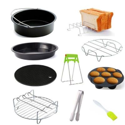 9pcs/set 6/7/8 inches Air Fryer Accessories Pizza Tray