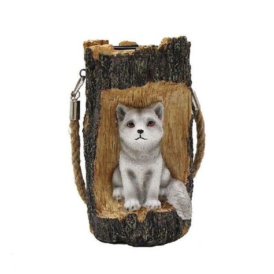 Stump Fox Lawn Hanging Night Light Solar Powered Garden