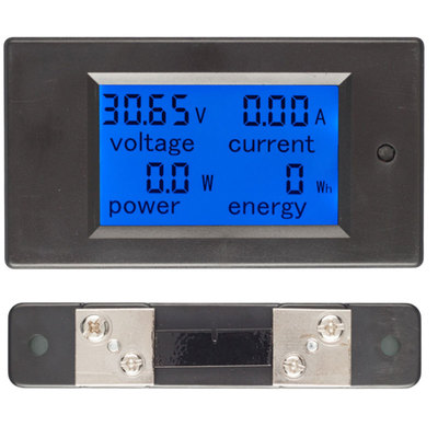 DC 6.5-100V 50A LCD Panel KWh Watt Meter Power Monitoring Ba