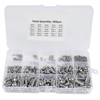 285pcs M2 M3 M4 M5 M6 Machine Screws Set Fasteners for Lapto
