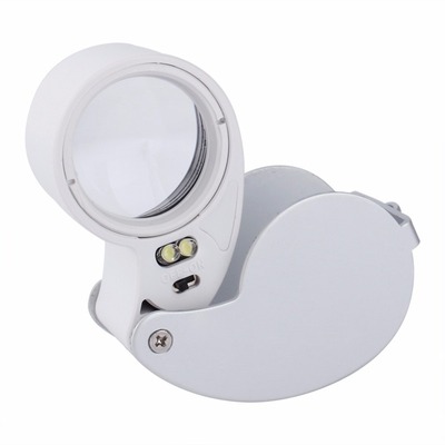 Sliver 40X Potable Reading Lenses Glass Lupa Jeweler Loupe I