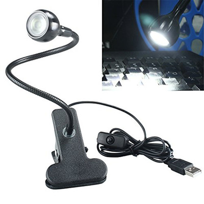USB LED Desk Reading Lamp Clip On Bed Beside Study Table Lig