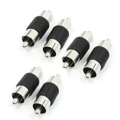 AV RCA Male to Male Connectors Couplers Adapters 6 Pcs