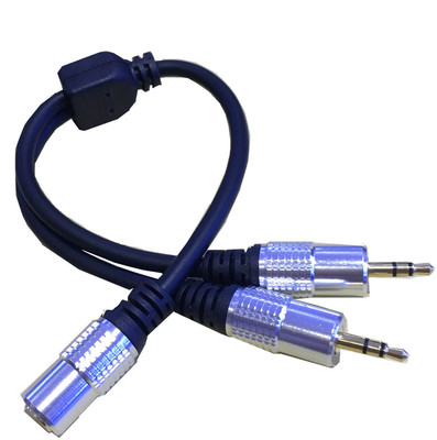 DC 3.5mm TRRS 3 Pole  female to 2 3.5mm male input TRS Audio