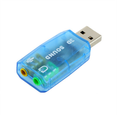 3D Audio Card USB 1.1 Mic/Speaker Adapter SurSound 7 CH for