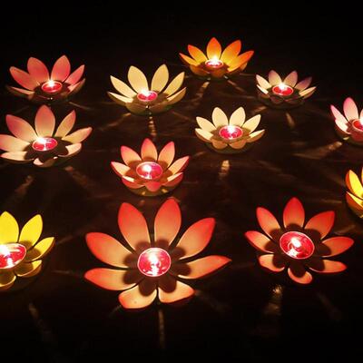 LED Flower Light Floating Fountain Pond Garden Pool Lamp