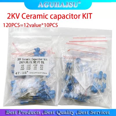 DIY KIT 120PCS=12value*10PCS 2KV Ceramic capacitor KIT 2KV 2