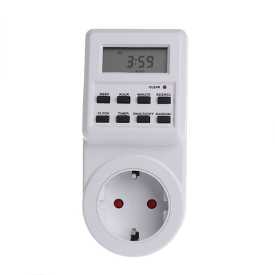 LCD Display Plug-in Programmable Timer Switch Socket with Cl