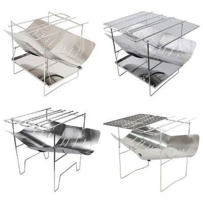 Small Outdoor Fire Pit with Cooking Grill Kabob Stove Fold