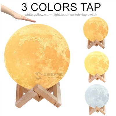 Moon Lamp Night Light 3D Print Moonlight Timeable LED Dimmab