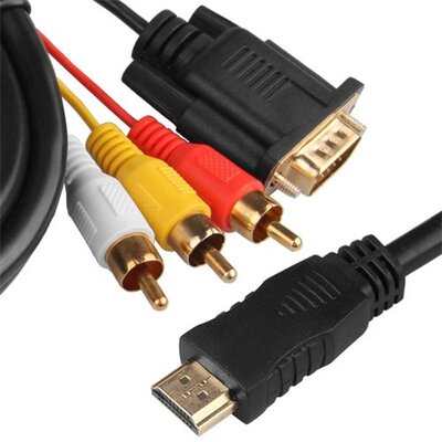 CABLE CONVERTISSEUR HDMI VERS VGA 3 RCA 1080P HDTV DVD
