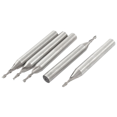 2mm x 6mm Inch HSS-AL Shank 2 Flutes End Mill Cutter 5pcs