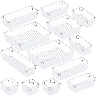 Desk Drawer Storage Box Set 5 Sizes of Multifunctional