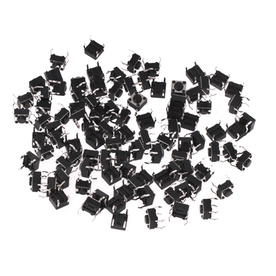 100 Pcs 6x6x4.5mm 4 Pin DIP Panel PCB Momentary Tact Push Bu