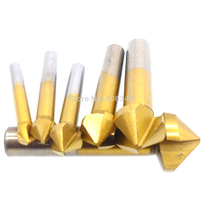 6pcs 3 Flute 90 Degree PVC Cut Chamfer Chamfering Cutter Dri