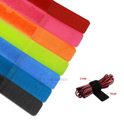 50pcs Nylon Velcro Cable Tie Colorful Power Managet Wire Hoo