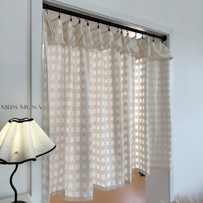慕纱夫人法式奶油风棉麻装饰门帘