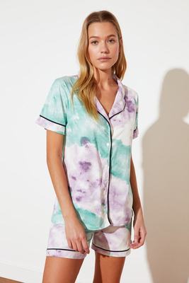 ndyol Printed Knitted Pajamas Set THMSS21PT1191