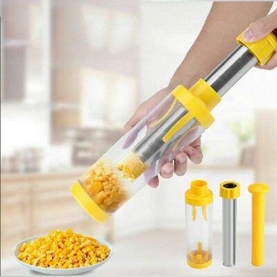 Corn Peeler with Serrated Base Transparent Container Lid