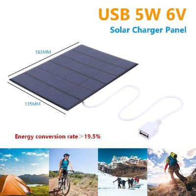 USB Solar Power 5W 6V Solar Charger Portable Mobile Phone