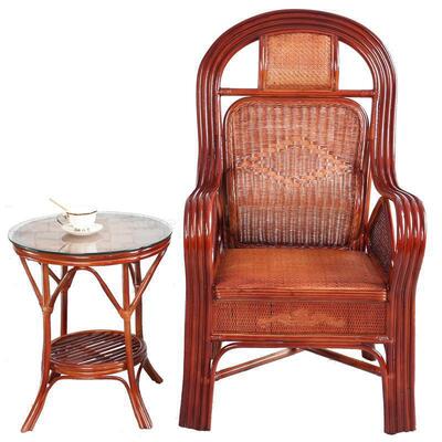 Real rattan chair back chair single bamboo rattan woven