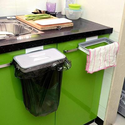Plastic Cupboard Door Back Garbage Trash Bag Holder Hanging