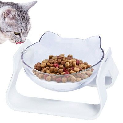 Cat Shape Adjustable Pet Cat Bowl Feeders Multi-Angles Cat